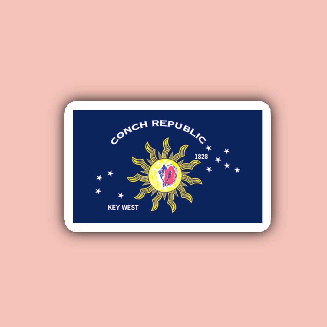 Conch Republic Flag - 3" Waterproof Sticker - Etsy