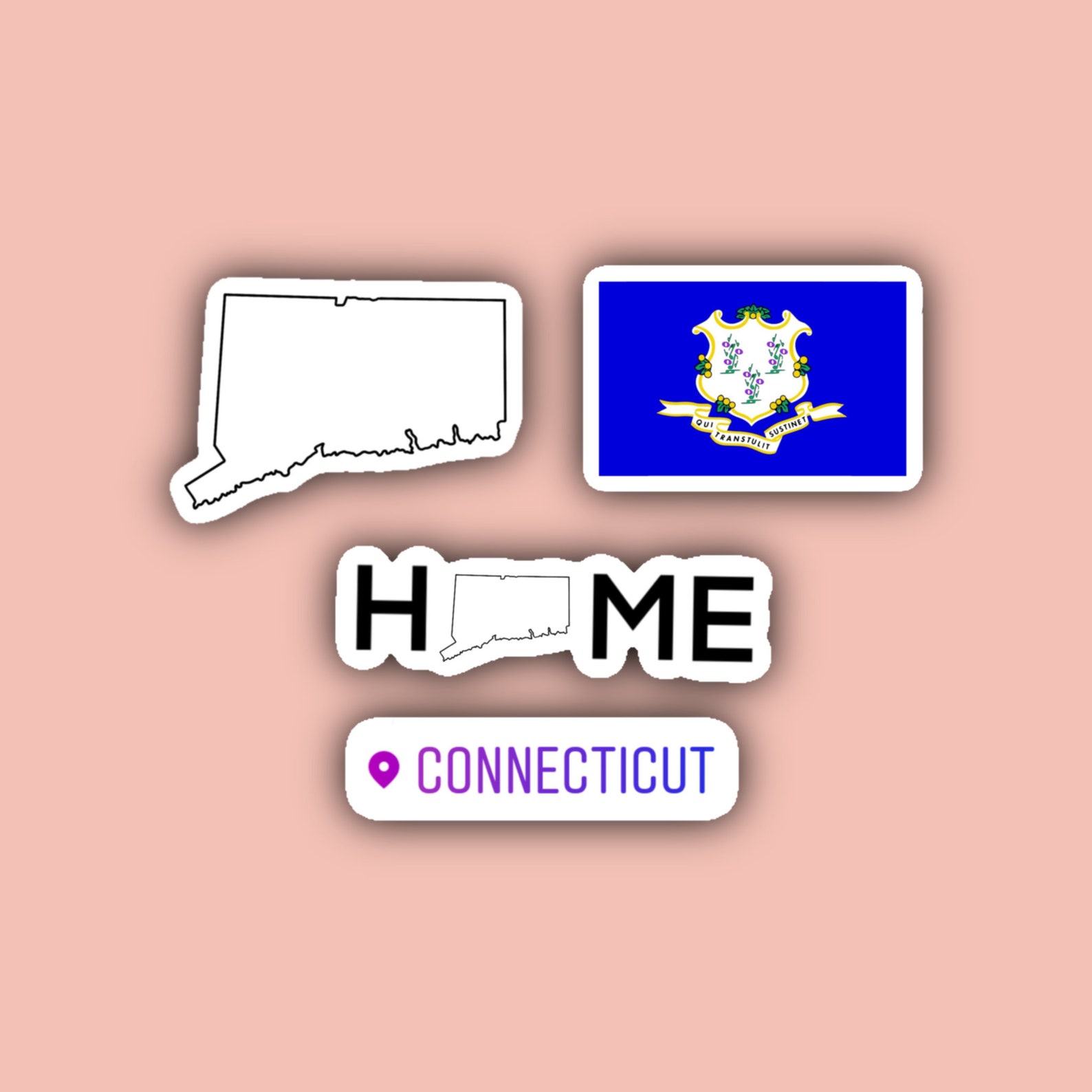 Connecticut Sticker Pack New Haven Hartford Connecticut - Etsy