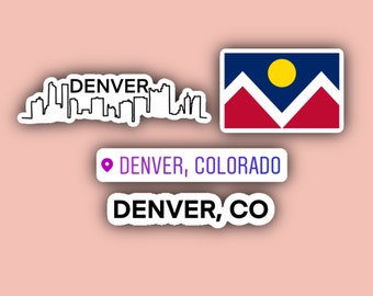 Colorado Flag Denver Skyline Sticker - Etsy