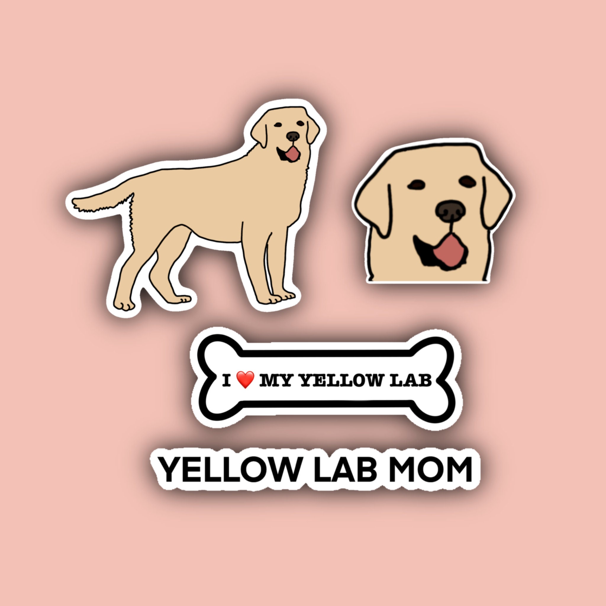 Yellow Lab Sticker Pack Labrador Retriever Stickers Dog - Etsy