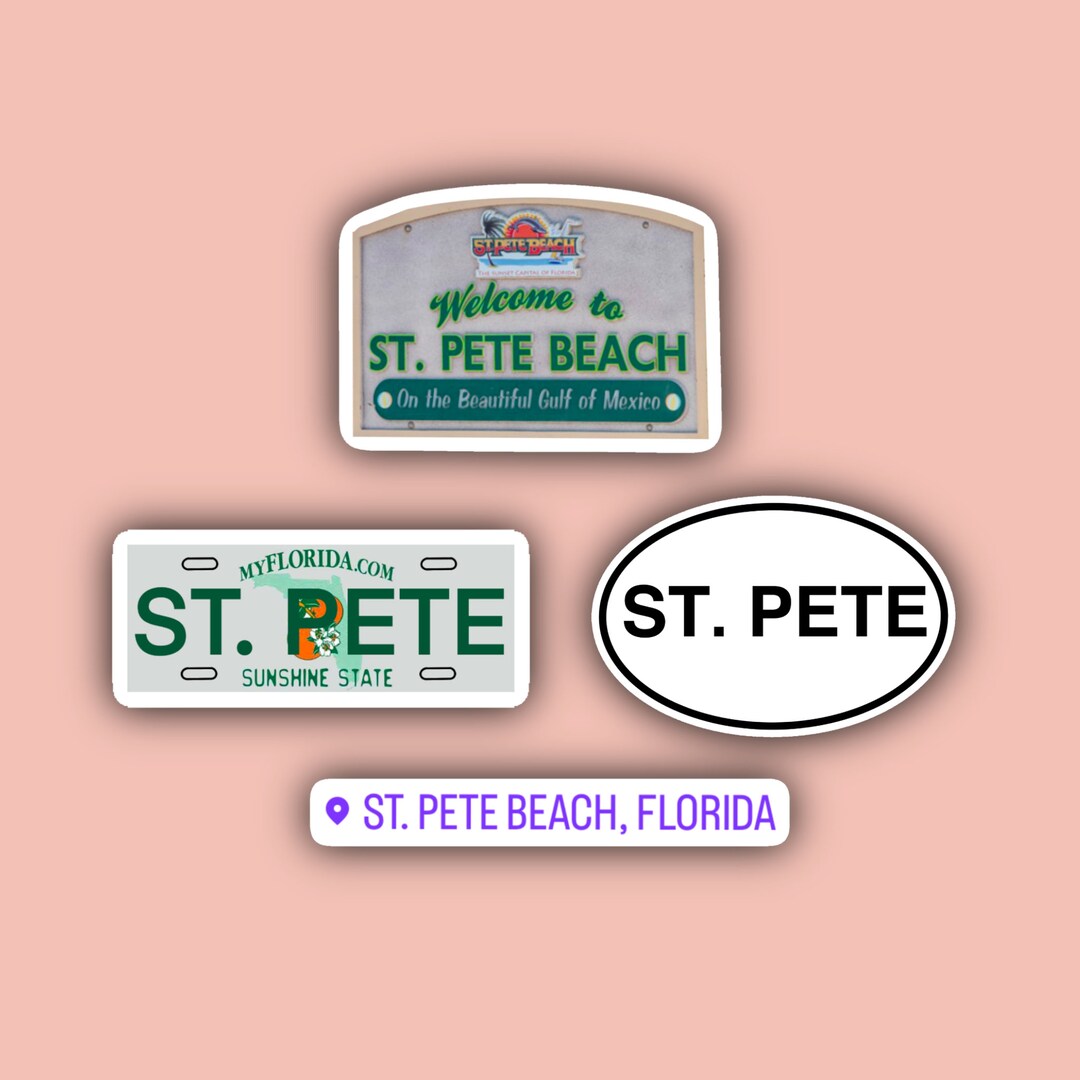 St. Pete Beach Sticker Pack - Waterproof Stickers - Florida - Welcome ...