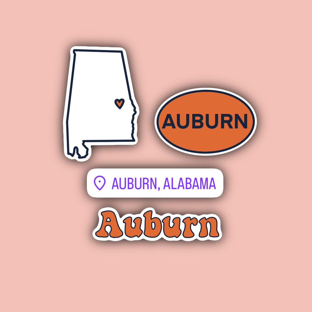 Auburn Alabama Sticker Pack - Waterproof Auburn Stickers - Etsy
