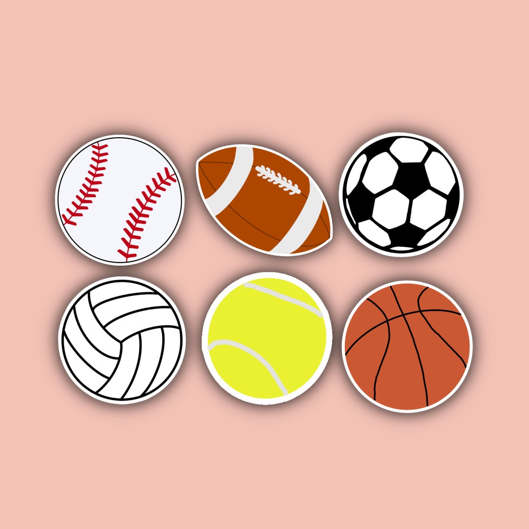 Sports Ball Sticker Pack - Sports Stickers - Baseball - Basketball ...