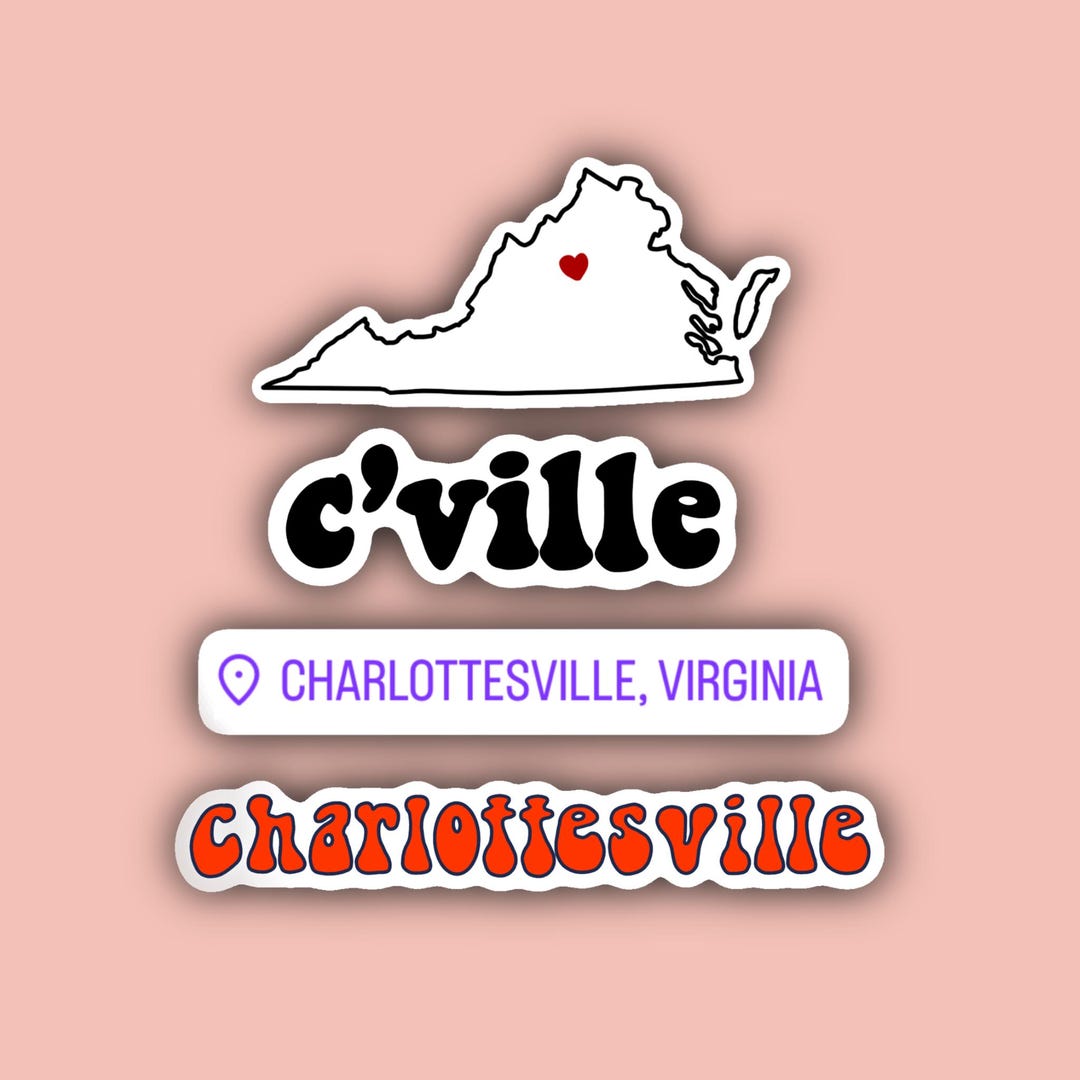 Charlottesville Virginia Sticker Pack - Waterproof Stickers - Etsy