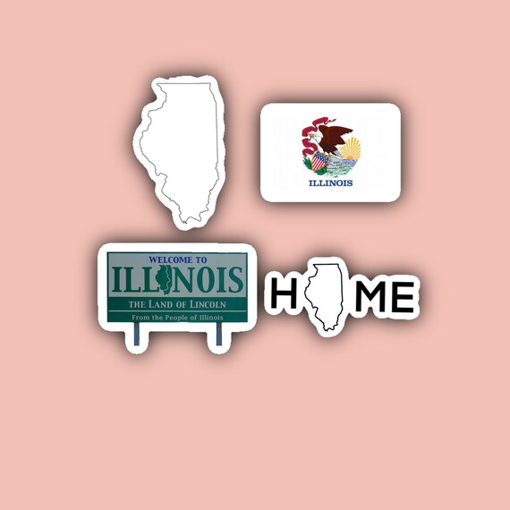 Illinois Sticker Pack Illinois Laptop Stickers Gift | Etsy