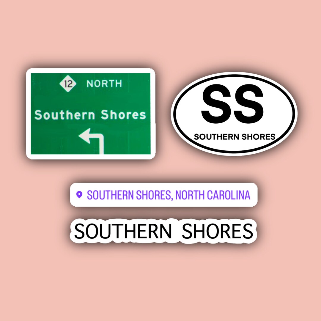 Southern Shores Outer Banks Sticker Pack - OBX Stickers - 12 - Etsy