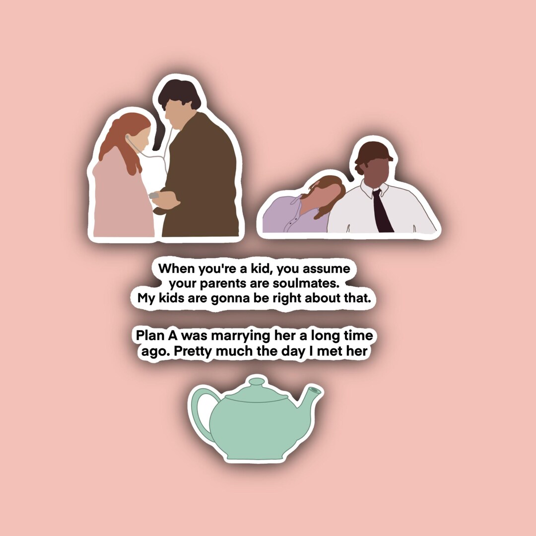 Jim and Pam Sticker Pack - the Office Inspired Waterproof Stickers ...