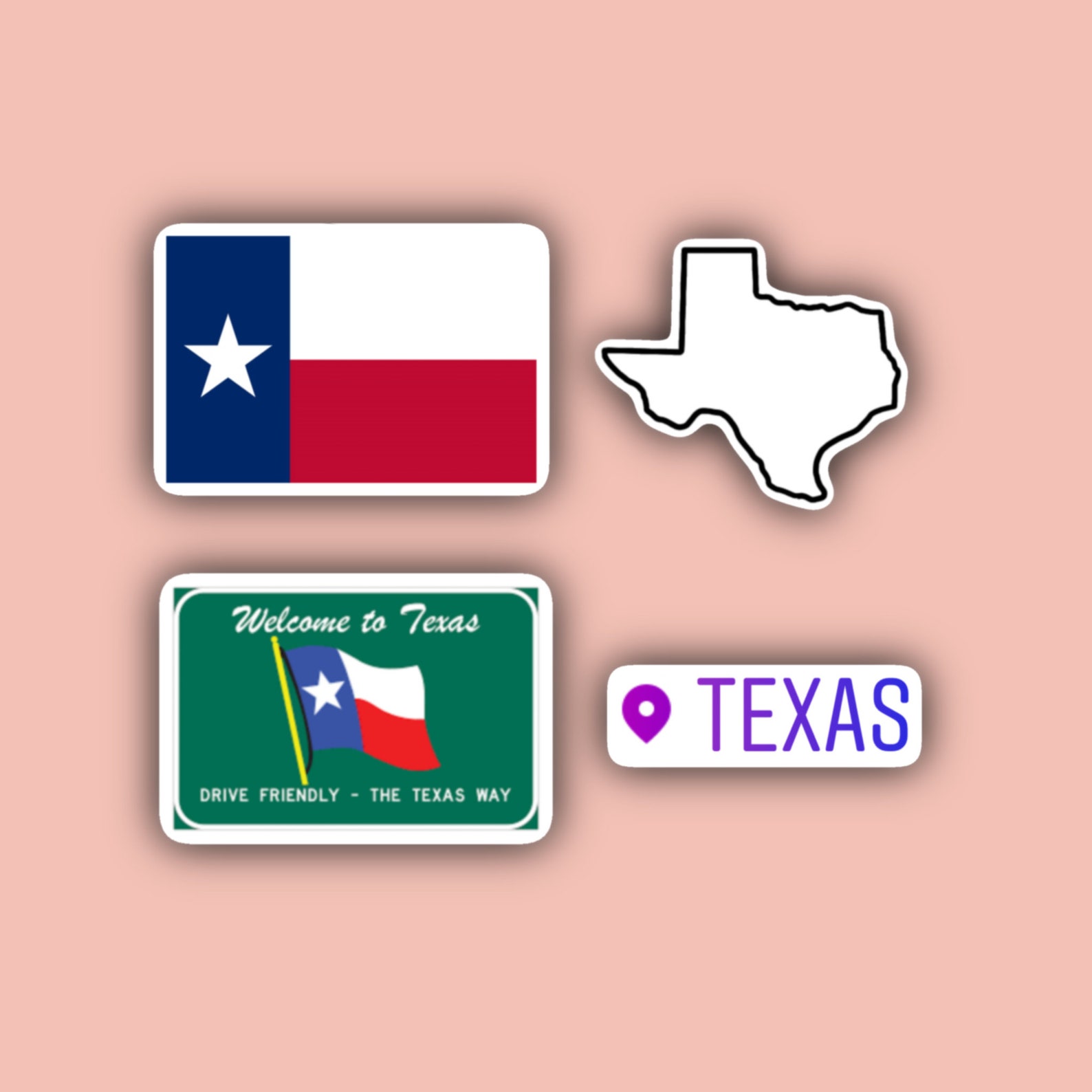 Texas Sticker Pack Texas Flag Dallas TX - Etsy.de