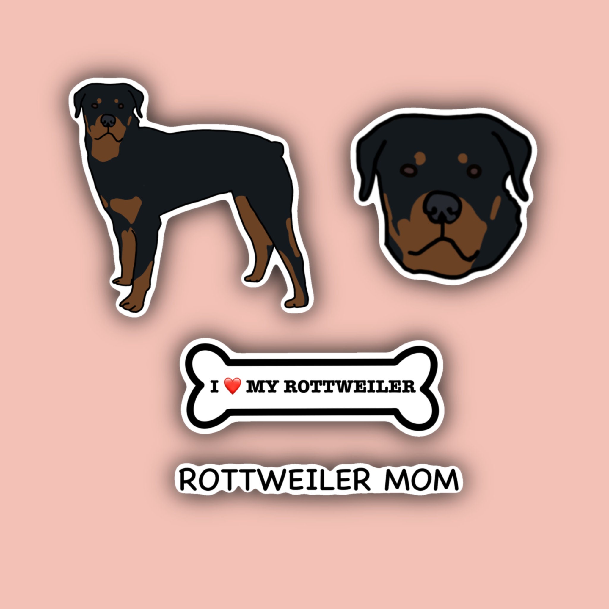 Rottweiler Sticker Pack Stickers Dog Stickers - Etsy