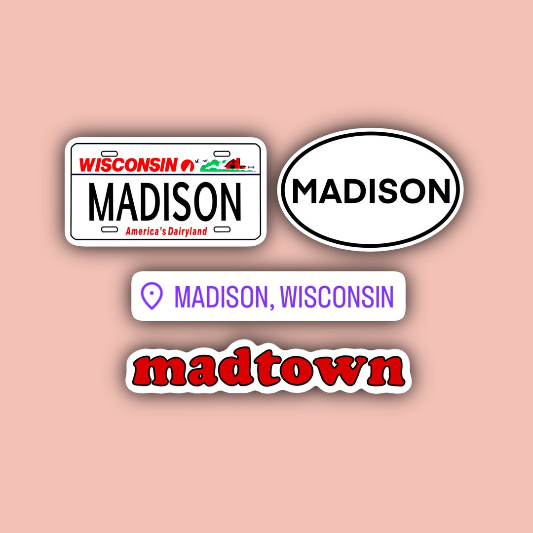 Madison Wisconsin Sticker Pack - Wisconsin Stickers - License Plate ...