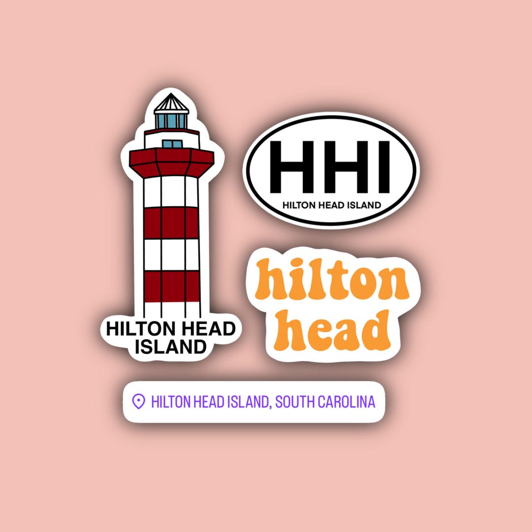 Hilton Head Island Sticker Pack - Waterproof South Carolina Stickers ...