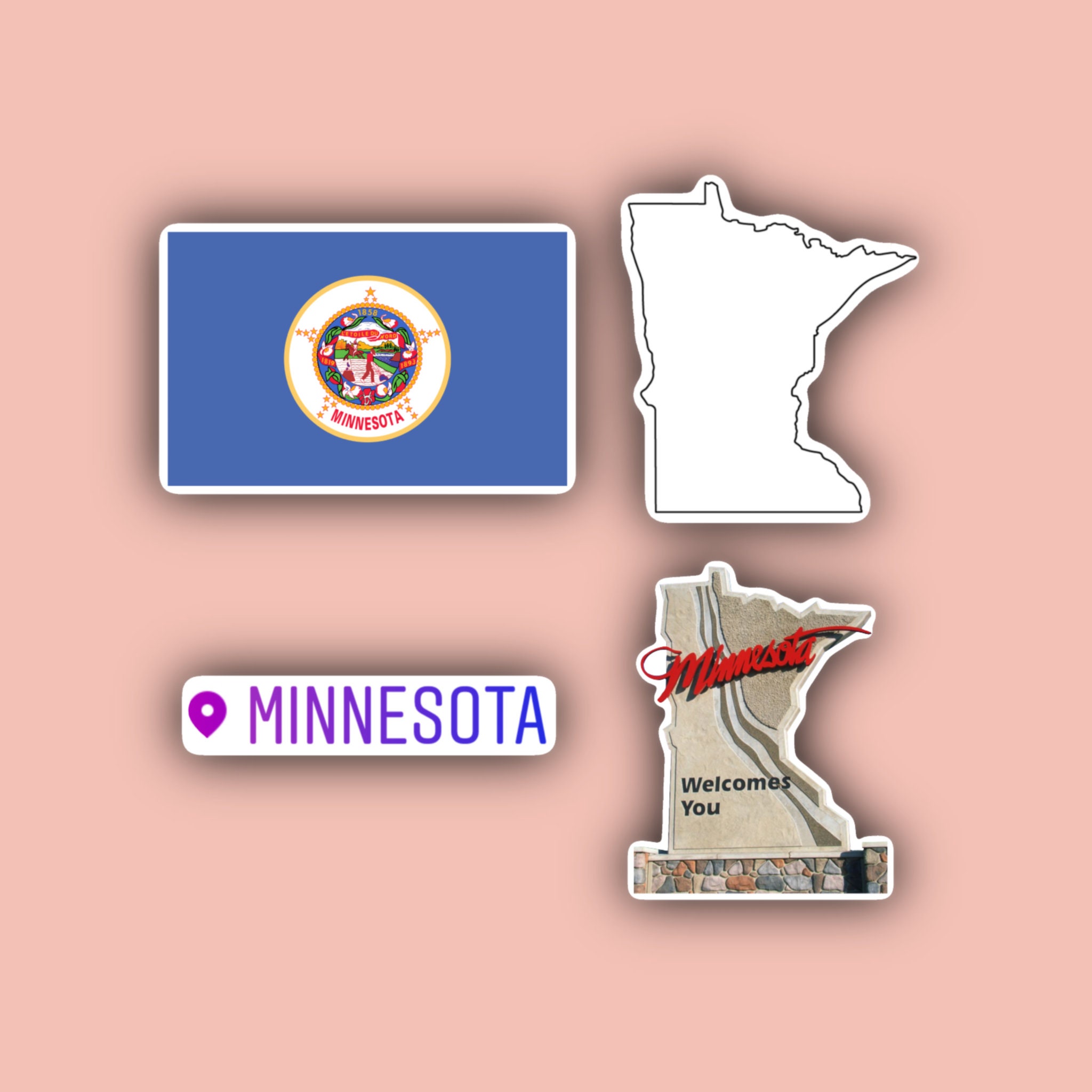 Minnesota Sticker Pack Minnesota Stickers | Etsy