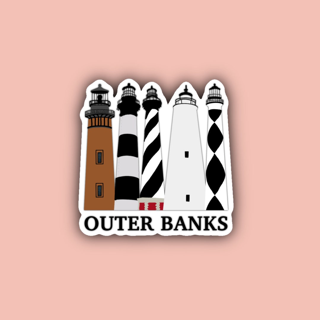 Outerbanks Lighthouses Sticker - 3" - Waterproof Stickers - Corolla ...
