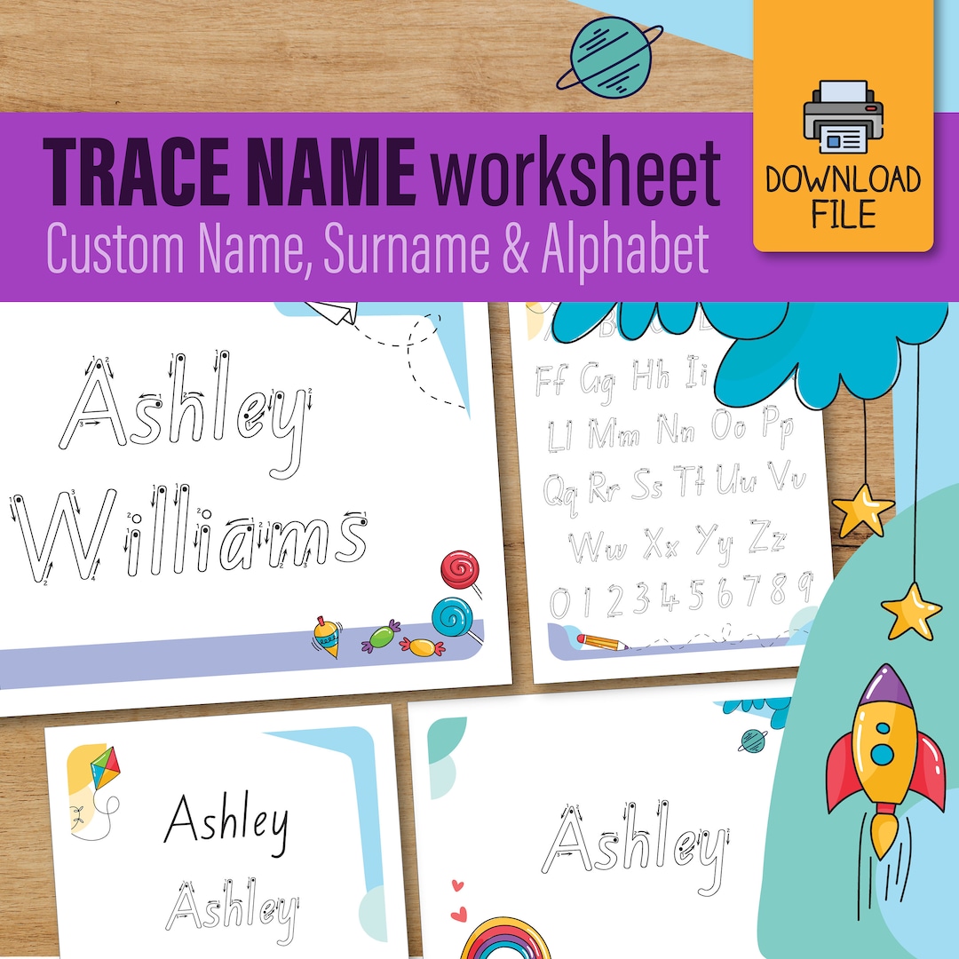 Custom Name Tracing | Practice Handwriting | Personalized Worksheets ...