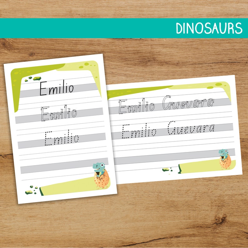 Custom Name Tracing Practice | Dinosaurs | Handwriting | Trace ...