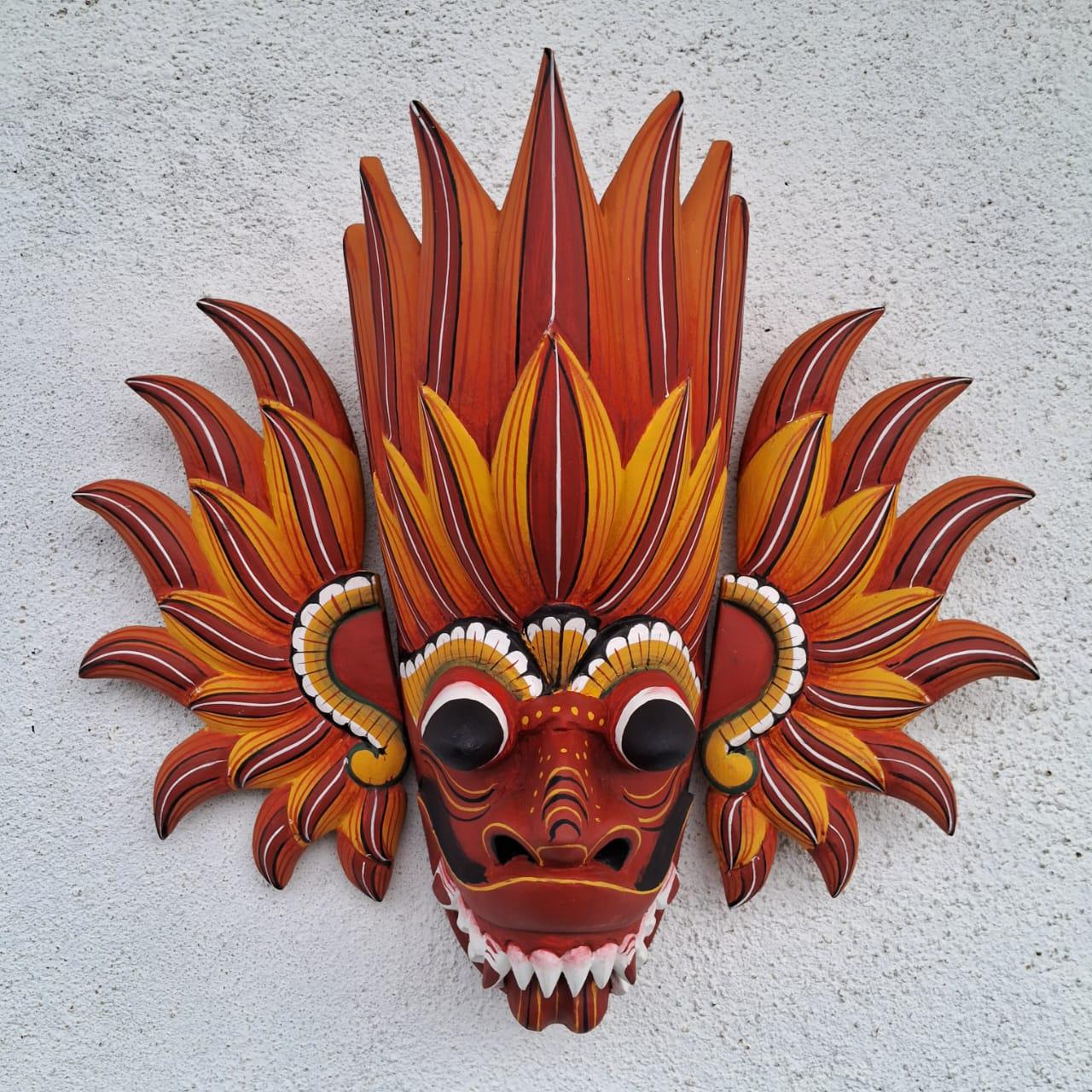 Gini Raksha Mask, Fire Demon Mask, Traditional Sri Lankan Mask, Devil ...