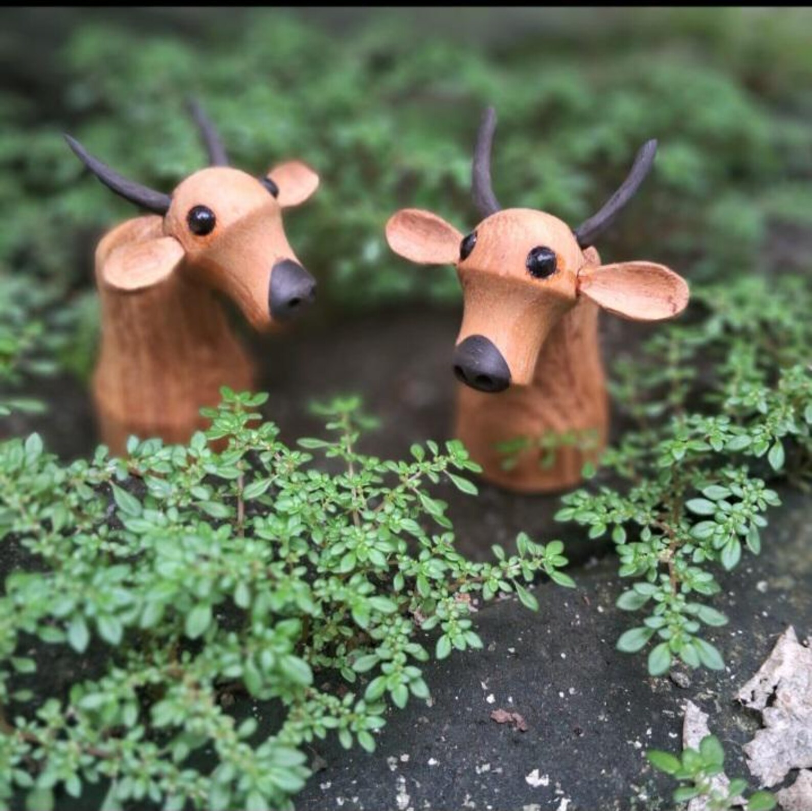 Miniature Wooden Cow & Cow Head Sculptures:handcrafted Charm for Your ...