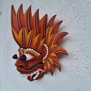Gini Raksha Mask, Fire Demon Mask, Traditional Sri Lankan Mask, Devil ...