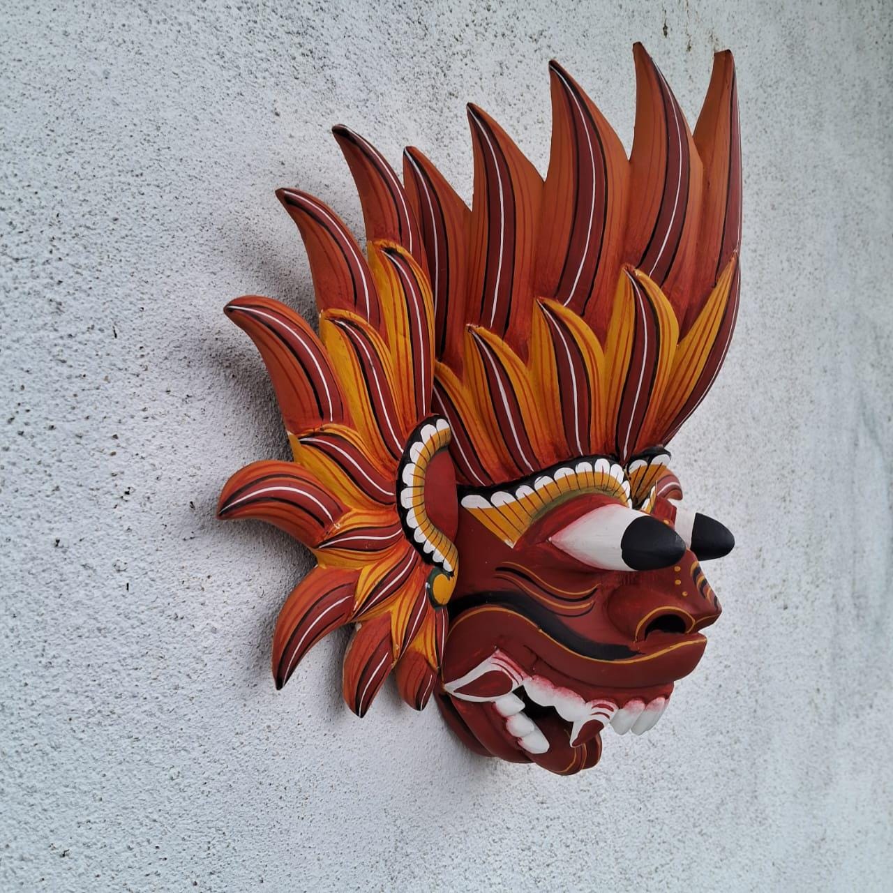Gini Raksha Mask, Fire Demon Mask, Traditional Sri Lankan Mask, Devil ...