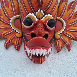 Gini Raksha Mask, Fire Demon Mask, Traditional Sri Lankan Mask, Devil ...