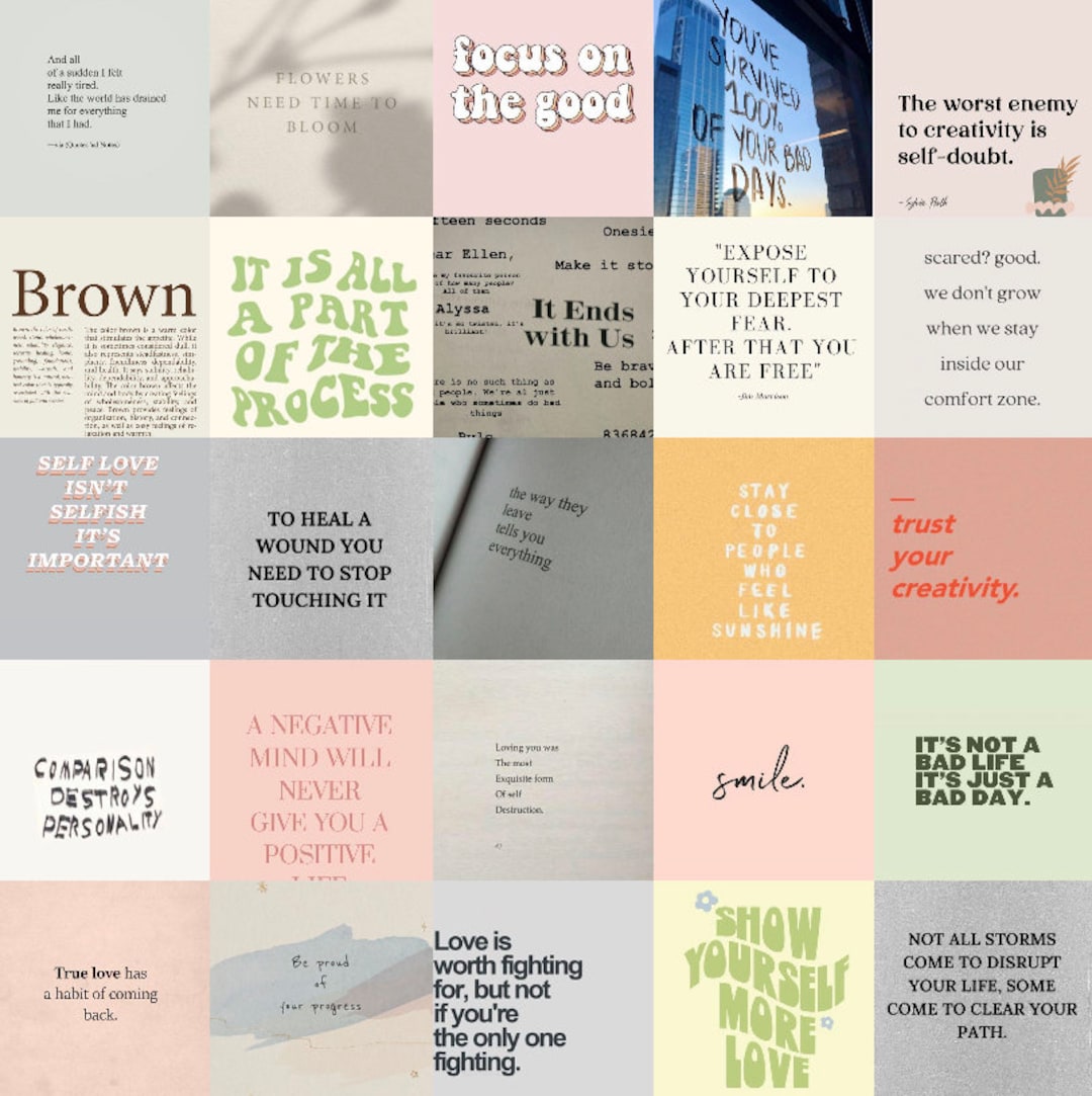 Quotes Aesthetic Wall Collage Kit - Etsy