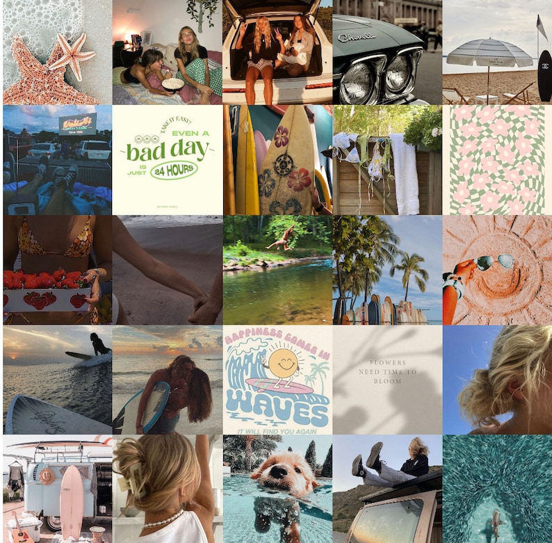 Summer Girl Aesthetic Wall Collage - Etsy