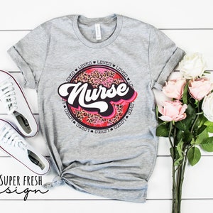 Nurse Valentine Shirt, Leopard Valentine Retro Shirt, RN LPN Tshirt ...