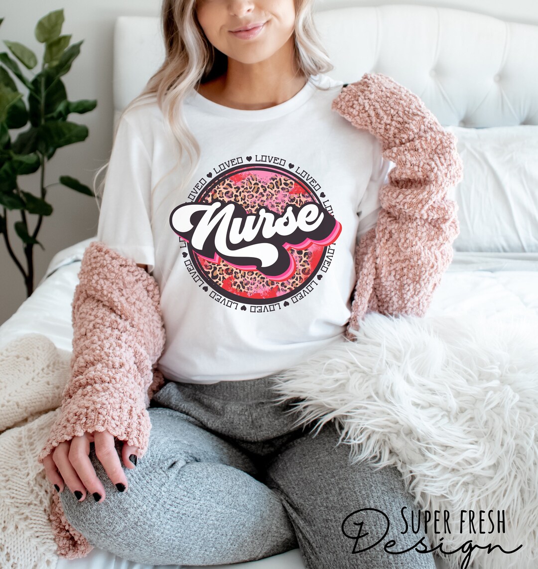 Nurse Valentine Shirt, Leopard Valentine Retro Shirt, RN LPN Tshirt ...