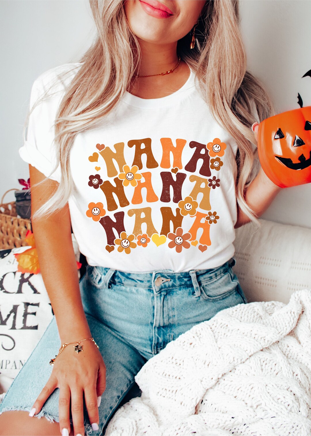 Fall Nana Shirt, Nana Halloween T Shirt, Blessed Nana Tshirt ...