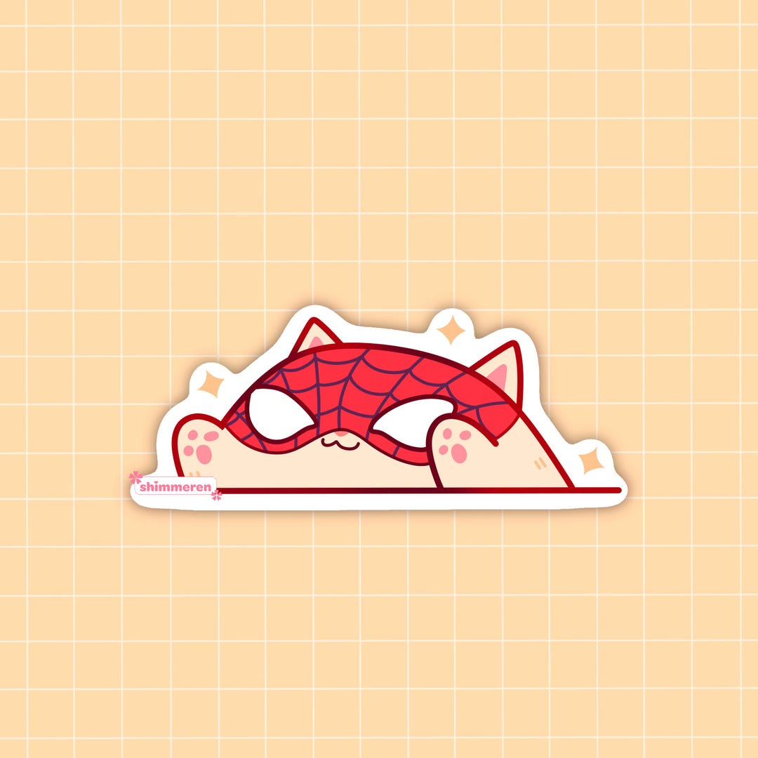 Spider-man Cat Bongo Cat Vinyl Matte Sticker - Etsy