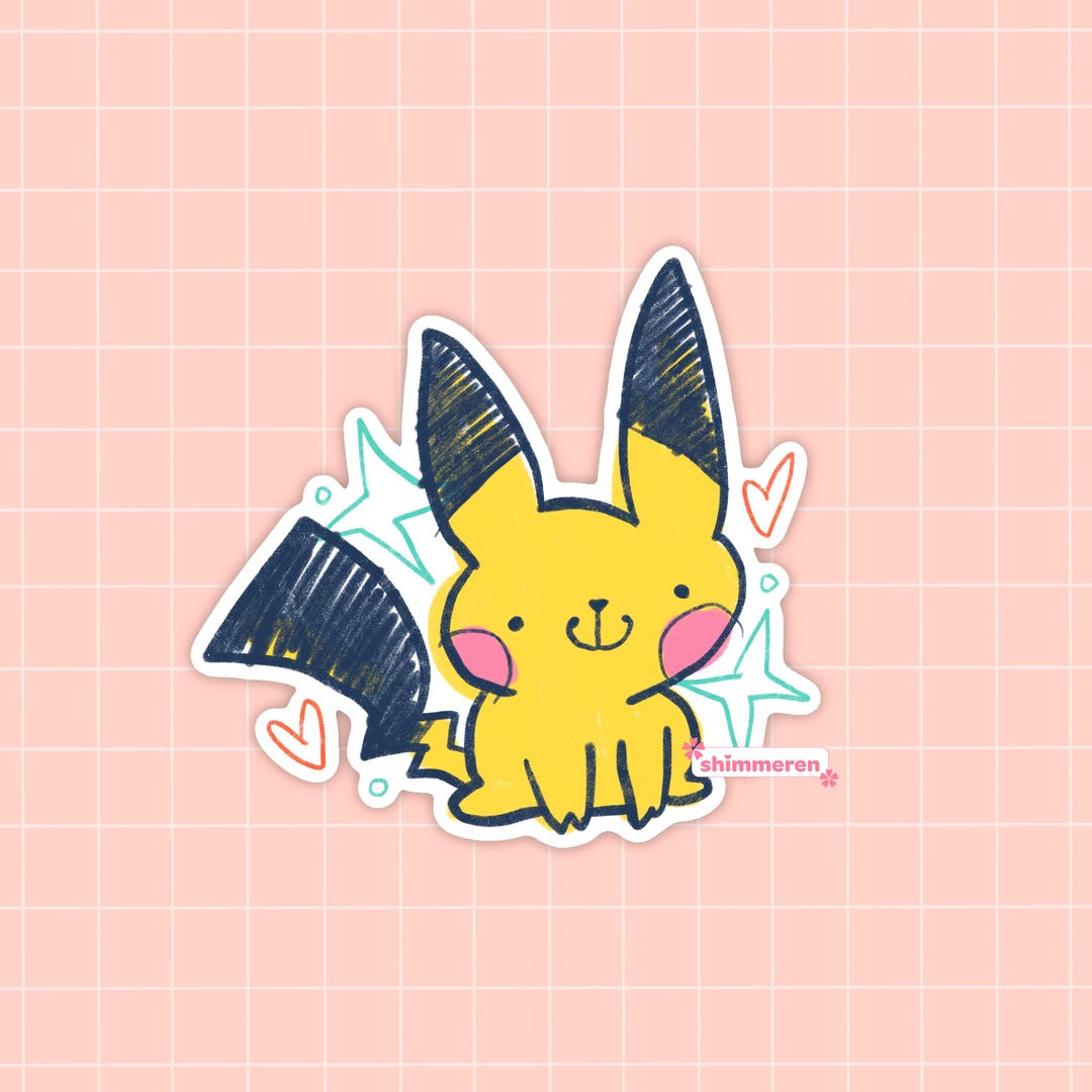 Derpy Pikachu Vinyl Matte Sticker - Etsy