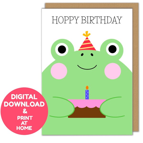 Printable Frog Birthday Card - Etsy
