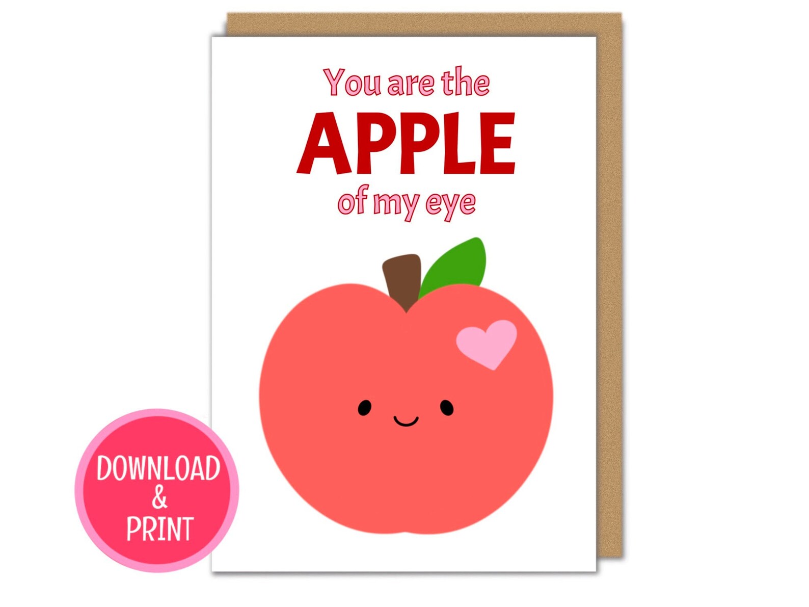 Printable Love Card Instant Download Card You Are the Apple | Etsy