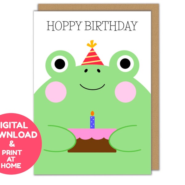 Printable Frog Birthday Card - Etsy