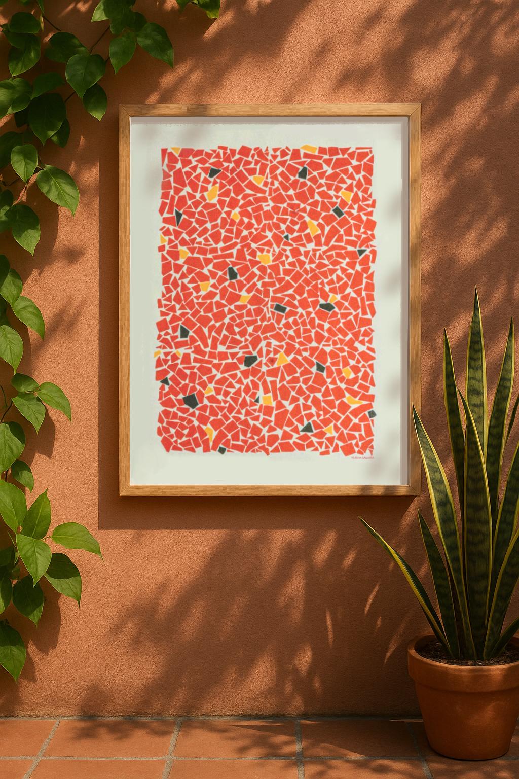 Original Artwork | Brazilian Mosaic Tile Art | Piso De Caquinhos | Riso ...