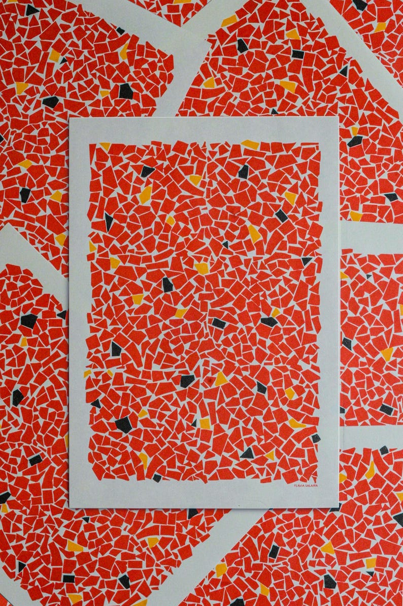 Original Artwork | Brazilian Mosaic Tile Art | Piso De Caquinhos | Riso ...