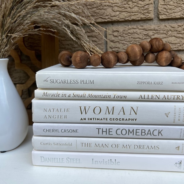 White Decorative Books - Etsy