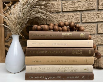 Mixed Brown Staging Books, Beautiful Brown Book Bundles for Bookshelf ...