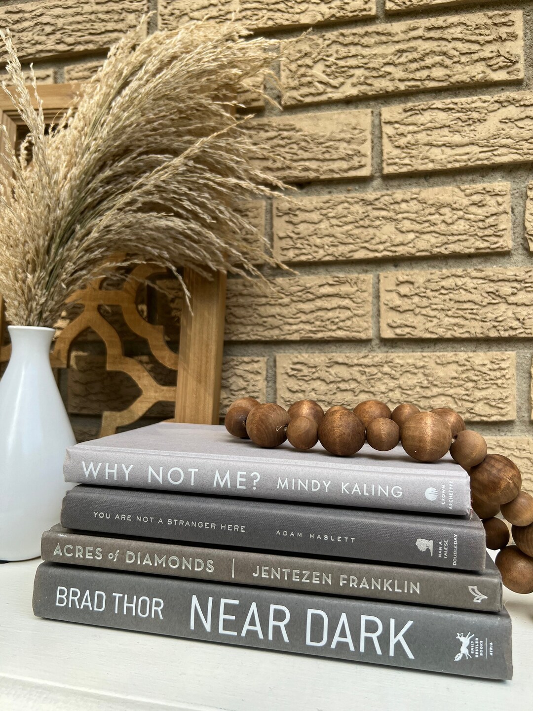 Hardcover Book Stack, Staging Books, Decorative Book Stack, Gray Books ...