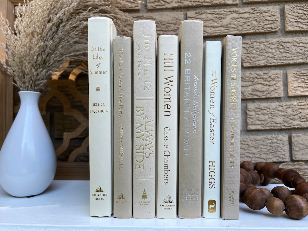 Hardcover Book Stack, Staging Books, Decorative Book Stack, Neutral ...