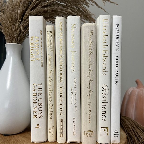 White Decorative Books - Etsy
