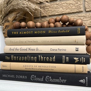 Hardcover Book Stack, Staging Books, Decorative Book Stack, Tan and ...