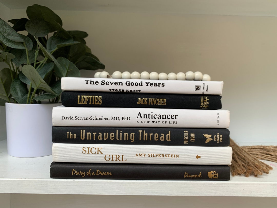 Hardcover Book Stack, Staging Books, Decorative Book Stack, White and ...