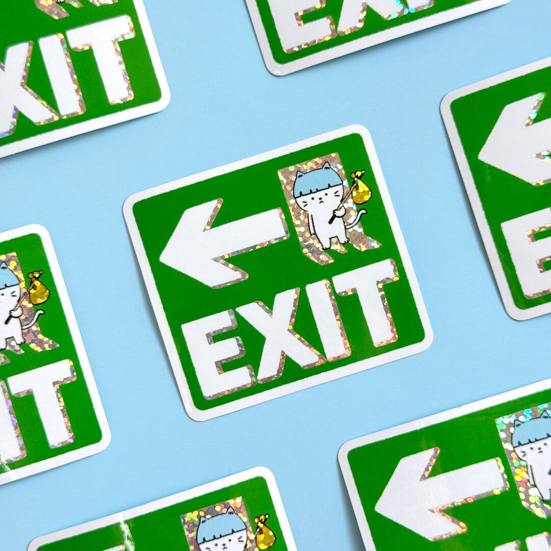 Glitter Sticker - Exit Sign - Etsy
