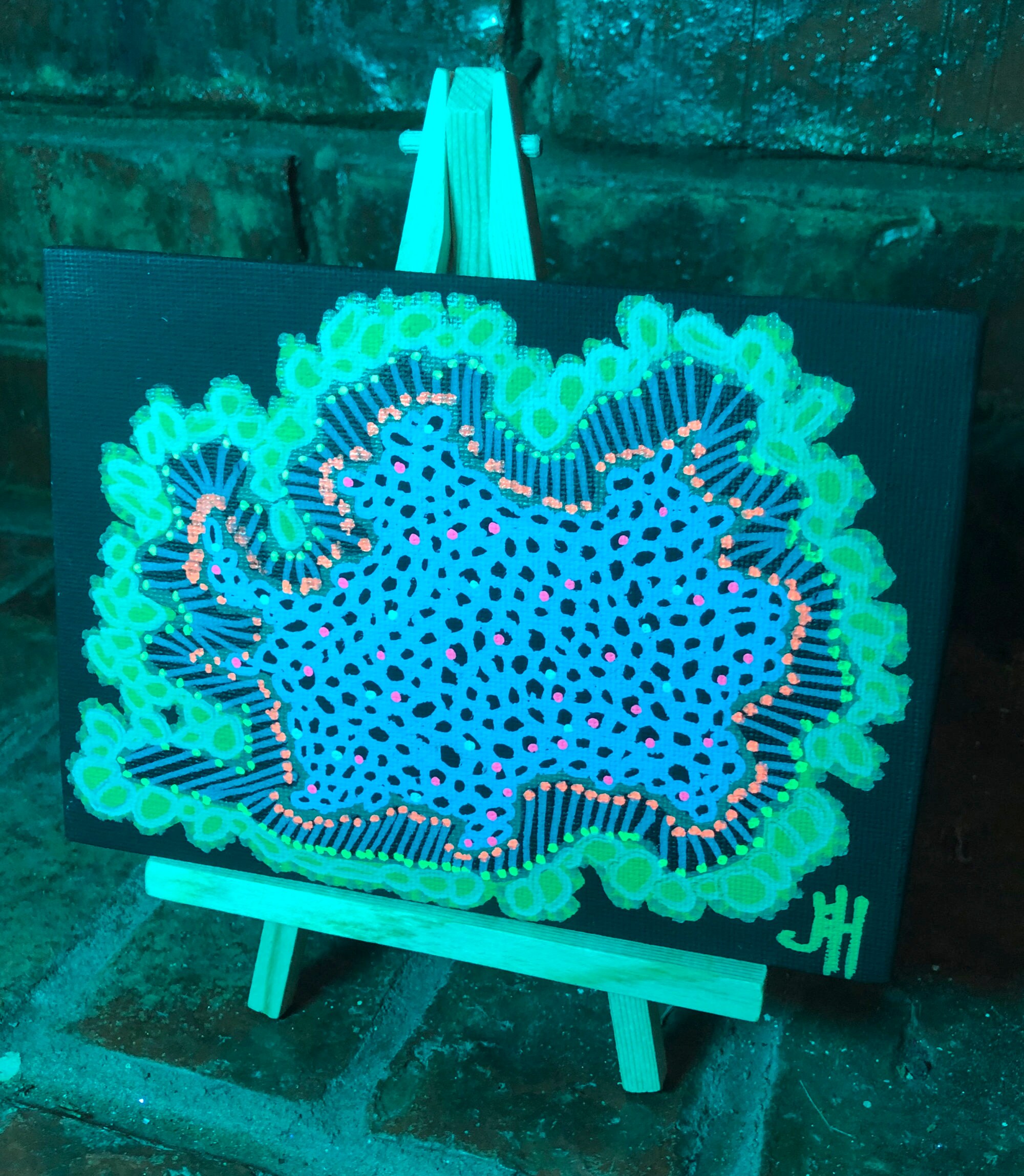 Abstract Dayglo Blacklight Art * Canvas Panel Painting * Original and ...