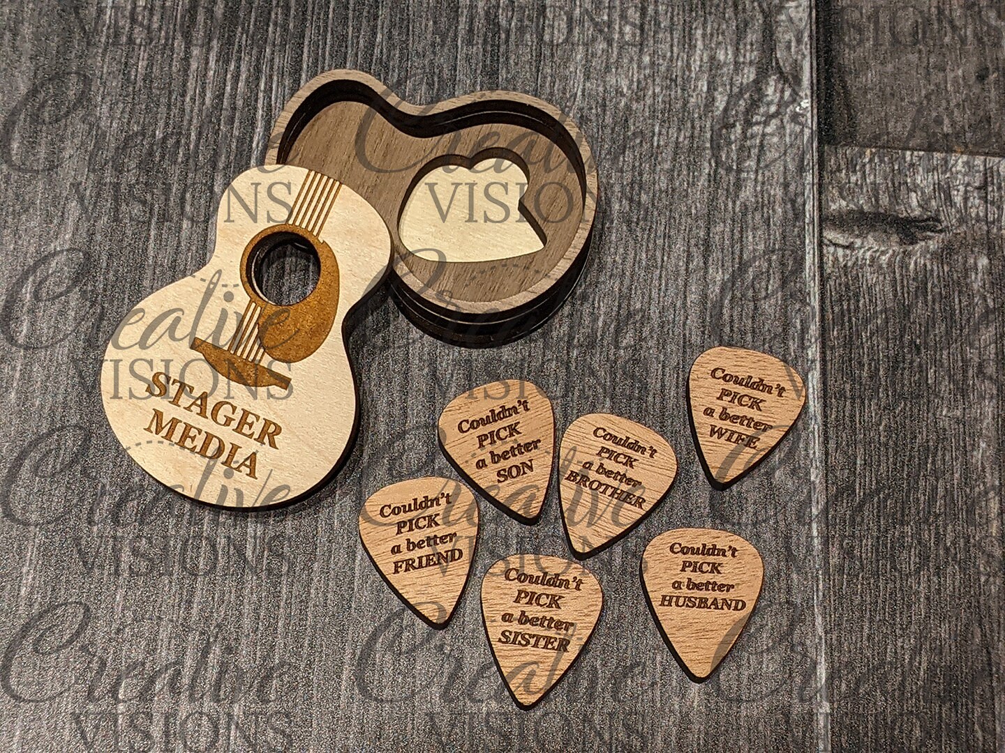 Guitar Keepsake Pick and Box Cut File for Laser Cutter - Etsy