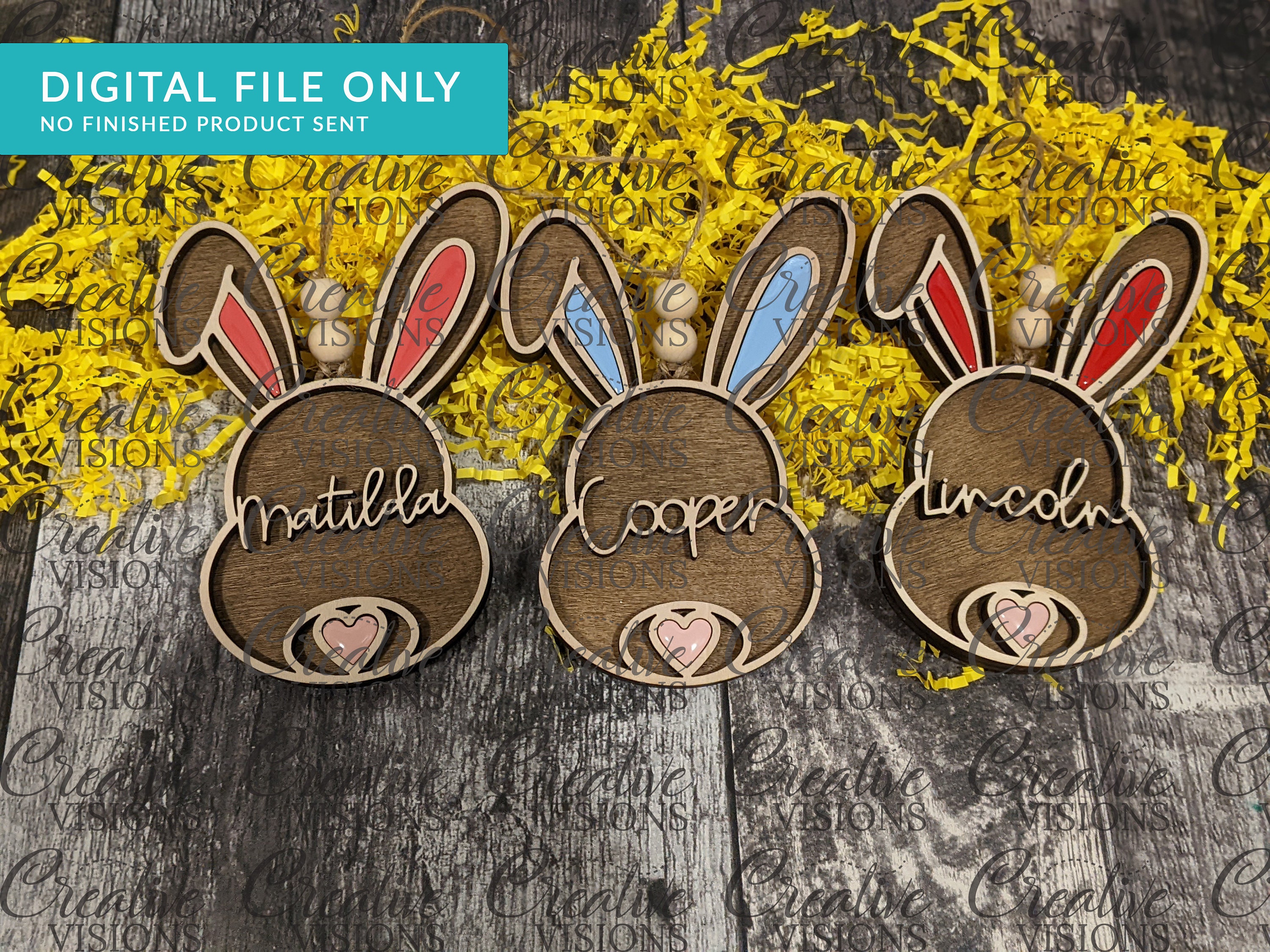 Bunny Name Tag - Decoration - Can Personalize - Cut File for Laser ...
