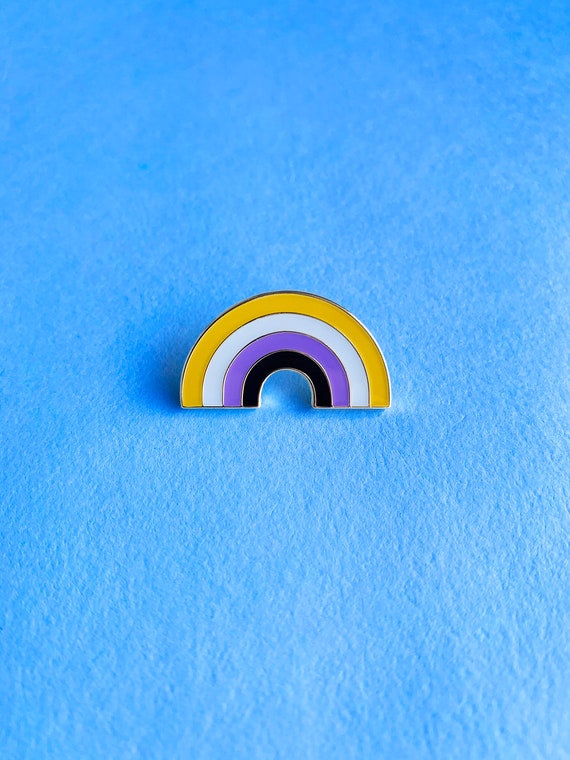 Non Binary Rainbow Enamel Metal Pin Badge LGBT Queer | Etsy UK