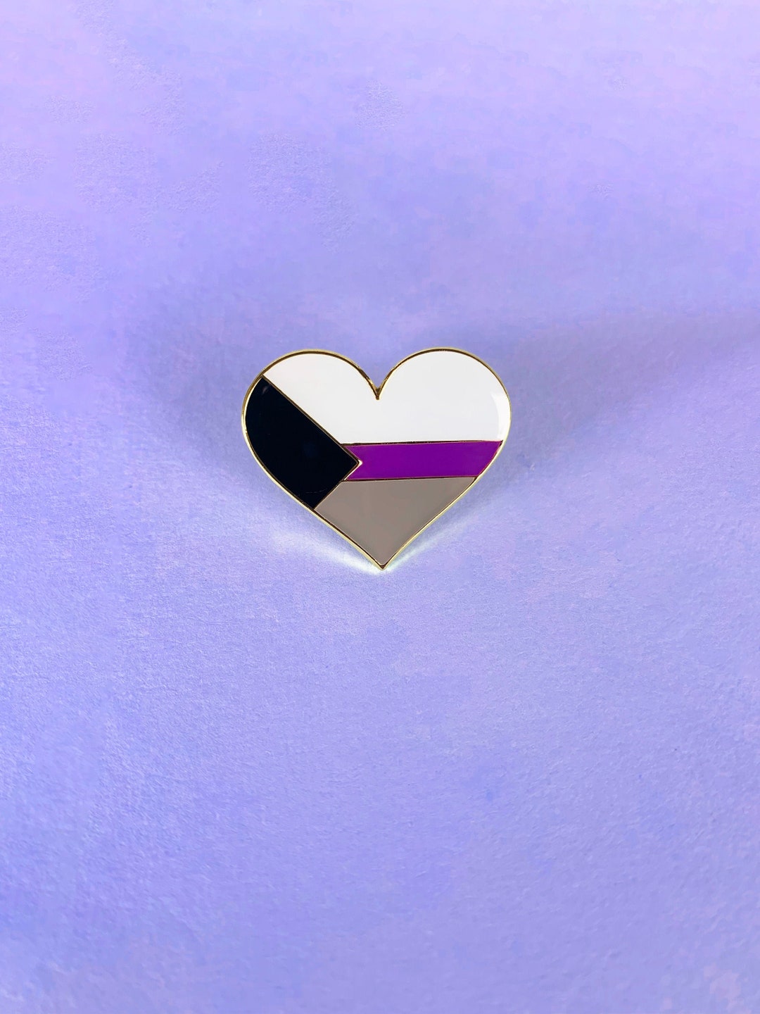 Demisexual Heart Pride Flag Pin | Enamel Badge Rainbow Inclusive Gay ...