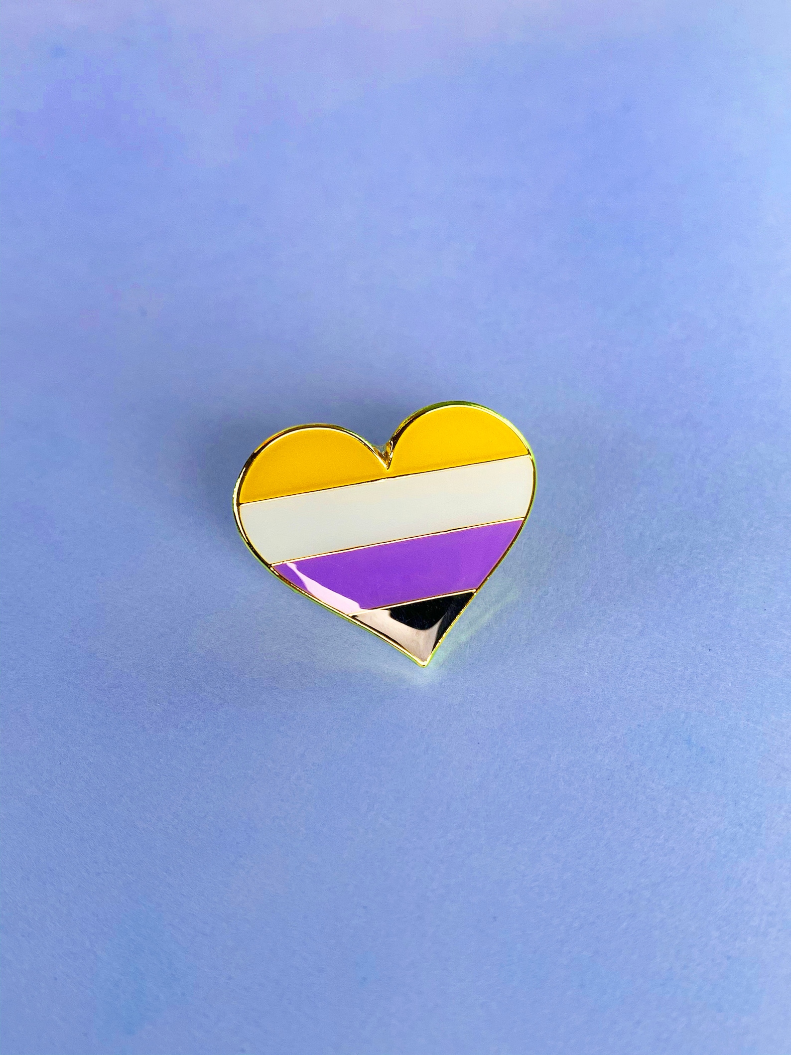 Non Binary Heart Enamel Metal Pin Badge | LGBT Queer Non-binary Enamel ...
